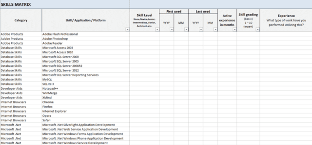 IT skills matrix templates: get our 4 free examples! ️